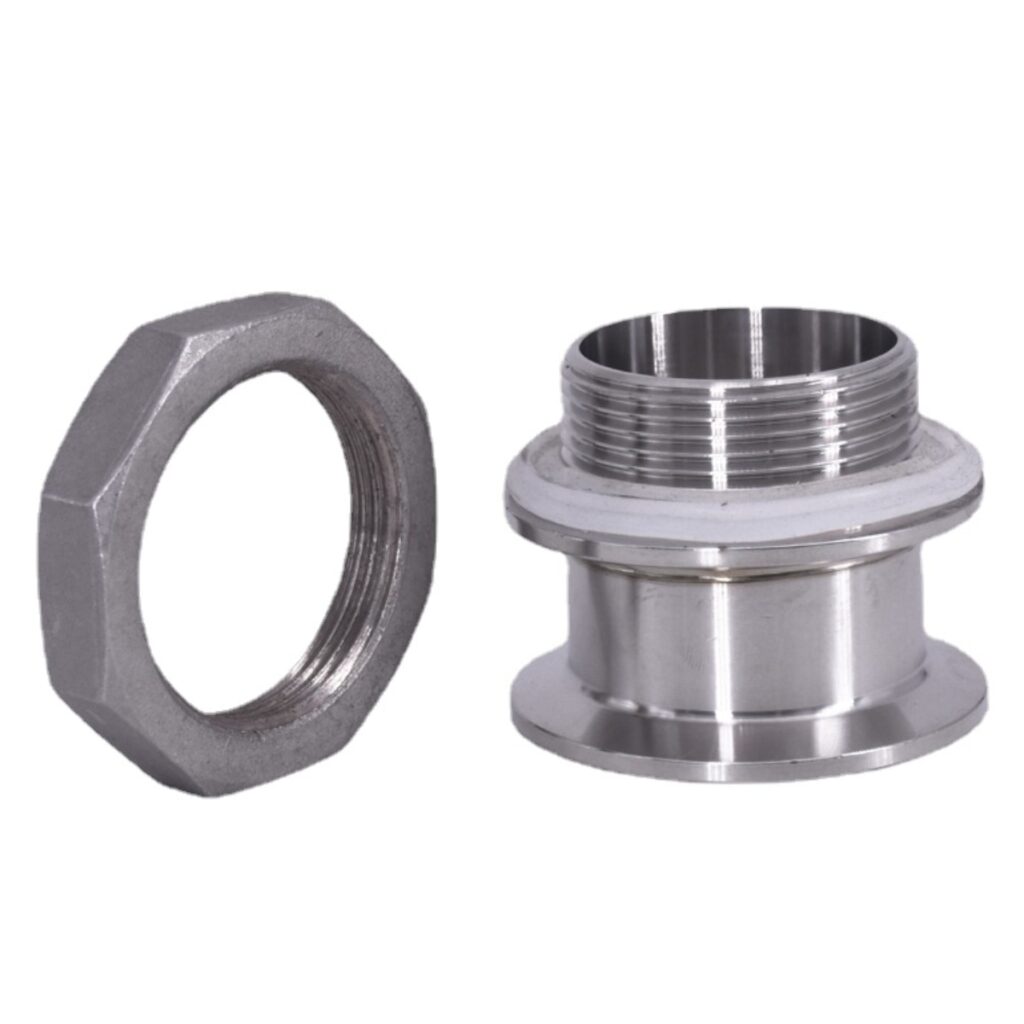Double Ferrule 1.5" 2" Tri Clamp 1-1/4" 1-1/2" BSP Male Sanitary Pipe ...