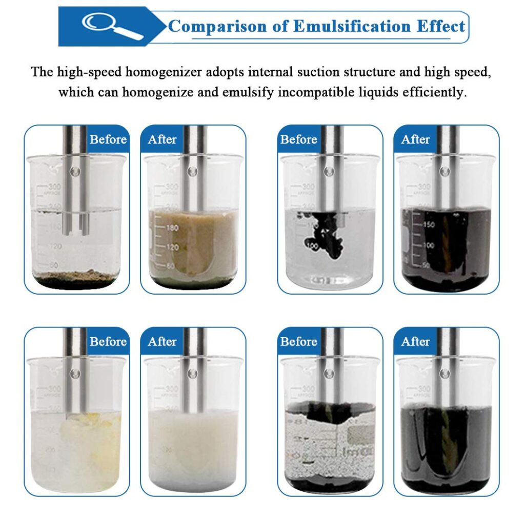 High Speed Homogenizer Lab Disperser Emulsifier With Processing ...